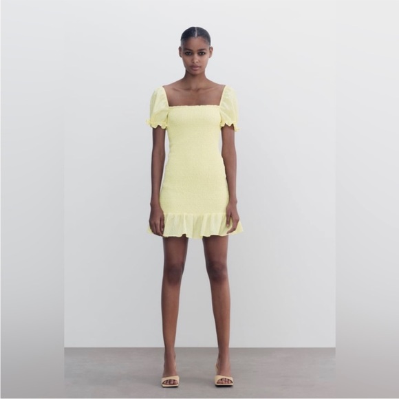 Zara | Dresses | Zara Yellow Ruffle Dress | Poshmark